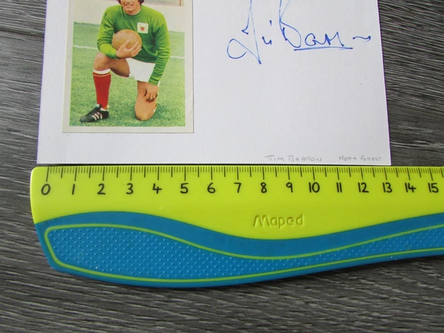 CARTA CALCIO FIRMATA a mano Jim Barron Nottingham Forest Wolves Chelsea ...