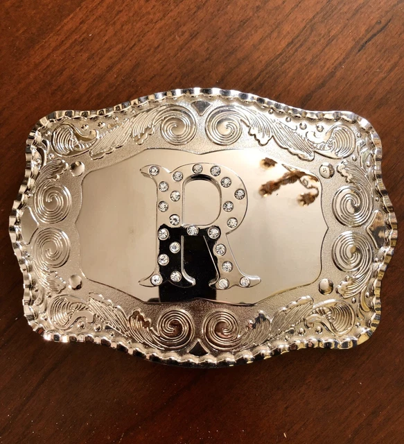 BIG WESTERN INITIAL Letter “R” Name Alphabet Monogram Unisex Men’s Belt ...