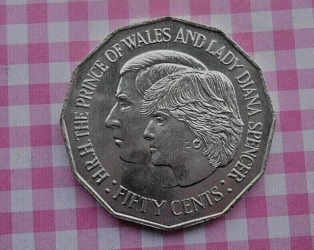 CHARLES & DIANNA 1981 RARE AUST. 50 CENT Royal Wedding mint coin, un ...