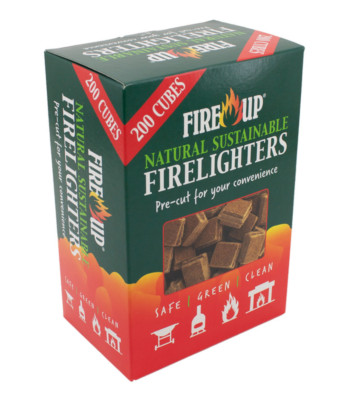 FIRE UP NATURAL Sustainable Eco BBQ Firelighters Safe Green Clean Box ...