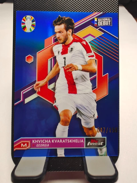 2023 TOPPS FINEST EURO 2024 KHVICHA KVARATSKHELIA /150 bleu débuts ... 2023 TOPPS FINEST EURO 2024 KHVICHA KVARATSKHELIA /150 bleu débuts ...