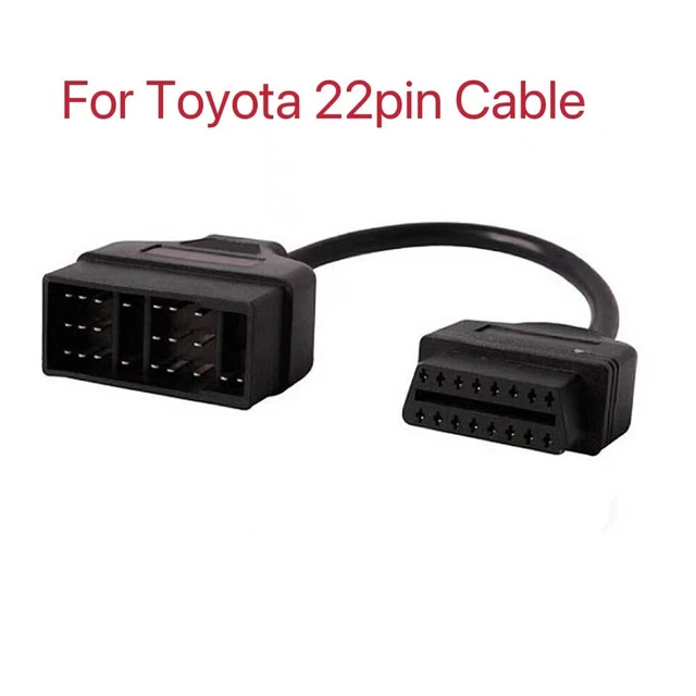 22 PIN OBD1 to 16Pin OBD2 Convertor Adapter Cable For TOYOTA Diagnostic ...