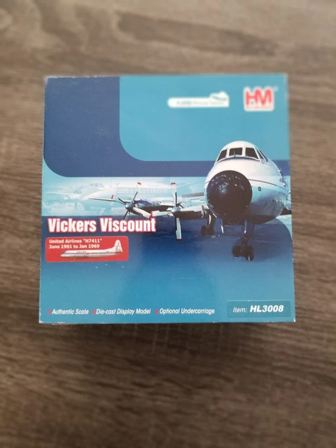VICKERS VISCOUNT UNITED Airlines N7411 1:200 HL3008 Hobbymaster Model ...