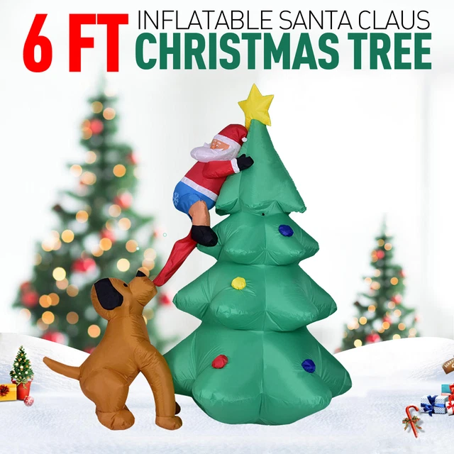 6 FT INFLATABLE Santa Claus Christmas Light Tree Giant Inflatable GIFT ...