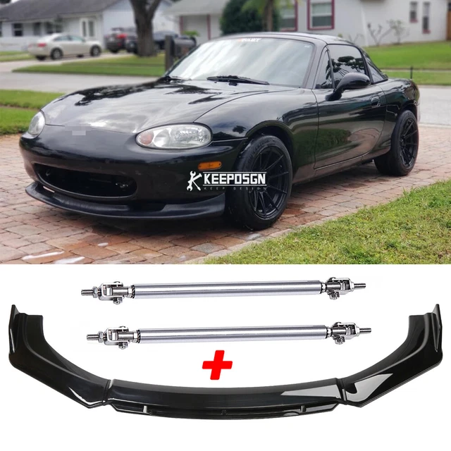 GLOSSY FRONT BUMPER Lip Spoiler Splitter Body Kit For Mazda MX-5 Miata ...