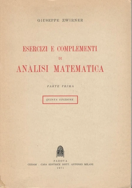 ESERCIZI E COMPLEMENTI di analisi matematica EUR 15,00 - PicClick IT