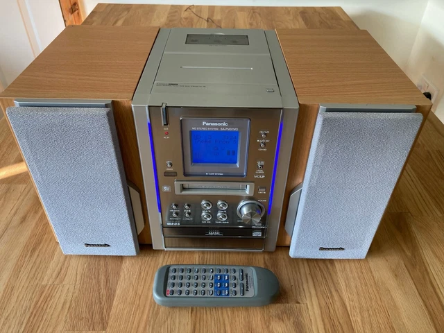 PANASONIC MINIDISC SYSTEM Sa-Pm37Md Mdlp Cd Tape Bi-Amp Speakers Remote ...