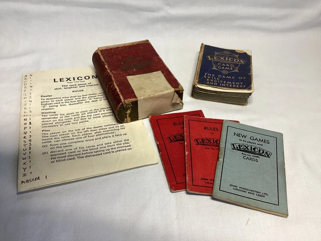 VINTAGE WADDINGTONS LEXICON Card Game, 2 Packs With Instructions £6.00 ...