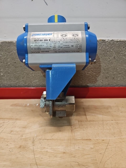 JAMESBURY VPVL100 SR6 B Pneumatic Valve Actuator 1/2 NPT S.S ☆NEW ...