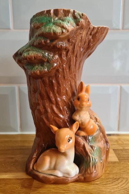 VINTAGE 1960'S HORNSEA Pottery Royal Fauna Buddies Vase Deer Rabbit Tree Vase £8.00 - PicClick UK