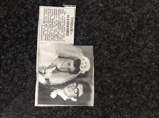 SA10 EPHEMERA 1969 Picture Wedding Tinham Handford Broadstairs EUR 3,31 ...