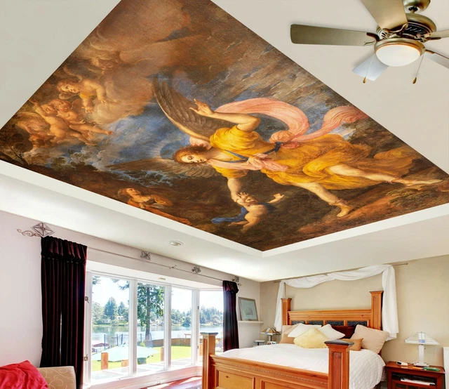 3D GOLDEN ANGEL A048 Ceiling WallPaper Murals Wall Print Decal Deco AJ ...