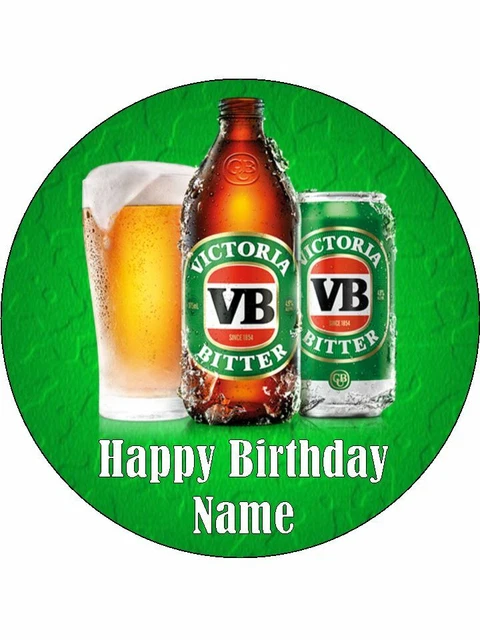 VB BEER CAKE Topper Edible Icing Birthday Cake Beer Decorations #01 EUR ...