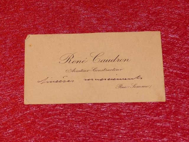 CDV 2 MOTS AUTOGRAPHES RENE CAUDRON (Pionnier Aviation) Ca 1910 Très ...