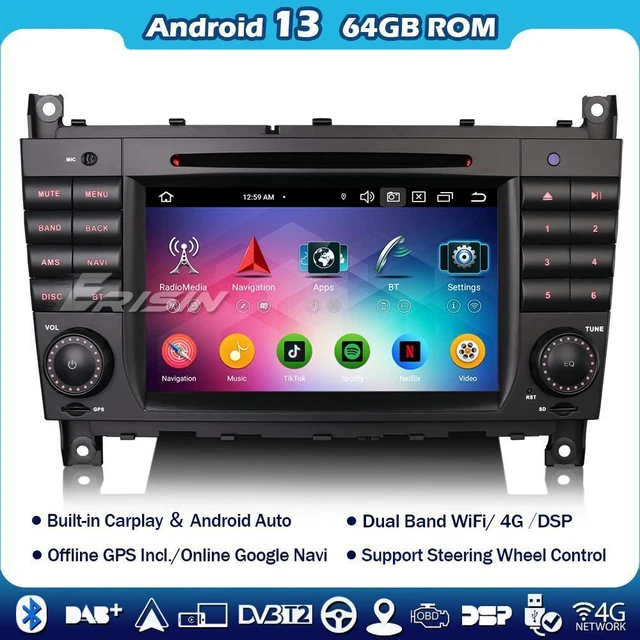 ANDROID 13 64GB 8-Core Autoradio Mercedes C/CLC/CLK-Class W203 W209 CarPlay GPS EUR 215,99 ...