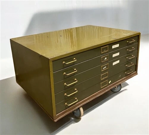 5 DRAWER FILING Cabinet, Flat Document File, Paper Tray Blueprint Map ...