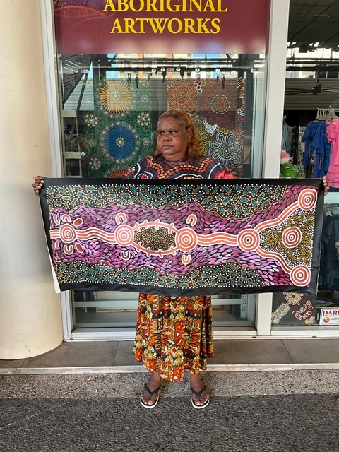 SHARON BUTCHER ABORIGINAL Artist Painting WOMEN BUSH MEDICINE & SEEDS ...