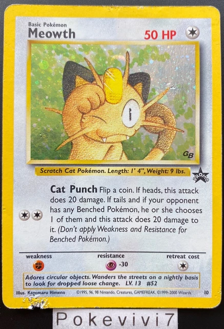 CARTE POKEMON MEOWTH 10 BLACK STAR PROMO HOLO Wizards ENGLISH (VERSO ...