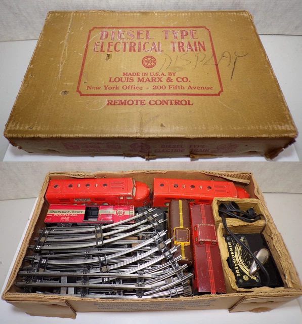 1950'S DIESEL TYPE Electrical Train Marlines #9500 Louis Marx RC Set ...
