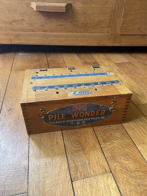 ANCIENNE BOÎTE PILE WONDER En Bois Vintage Rare EUR 25,00 - PicClick FR