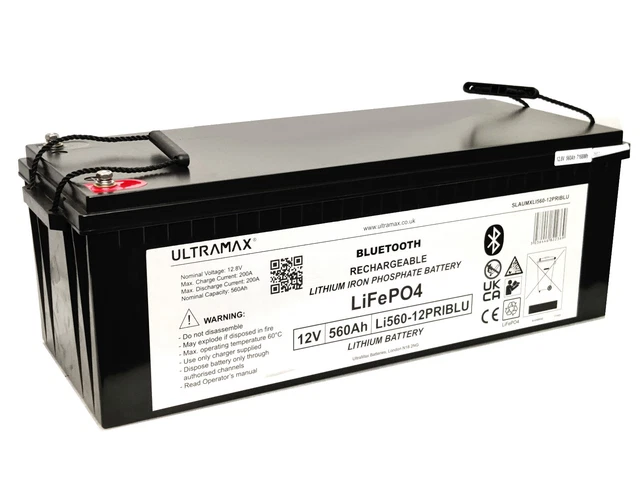 ULTRAMAX LEISURE BATTERY Smart Lithium Camper Van RV LiFePO4 12V 560Ah ...