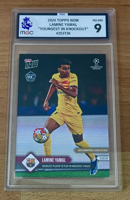 TOPPS NOW LAMINE Yamal Barcelona Card Number 99 RC Rookie Graded 9 Mint ...