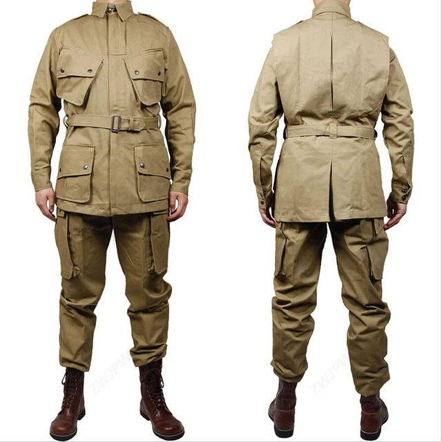 WWII US M1942 M42 Airborne Paratrooper Officer Uniform Jumpsuit Jacket ...