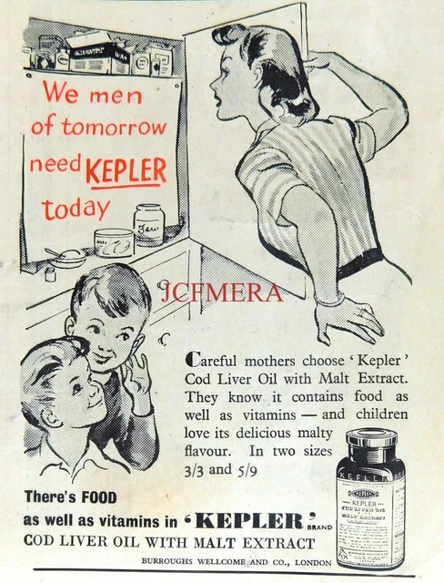 WW2 KEPLER 'COD Liver Oil with Malt Extract' Advert, Small 1944 Print ...