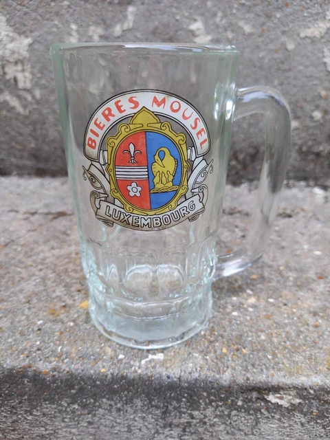 BIERES MOUSEL CHOPE Verre biere ancien Luxembourg Vintage Collection ...