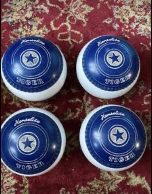 HENSELITE TIGER LAWN Bowls - Empire Slice Red/White/Blue - Size 4H £113 ...