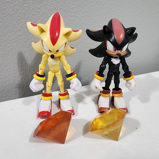 JAZWARES SONIC HEDGEHOG Shadow And Super Shadow Action Figure 3 Inch ...
