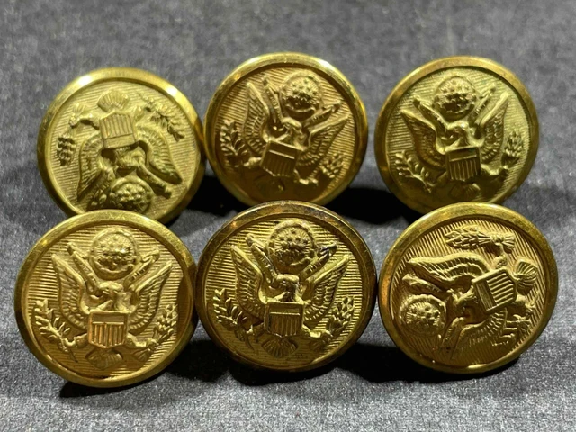 LOT X6 WW2 WWII US Army Military Uniform Buttons D Evans Attleboro MA ...