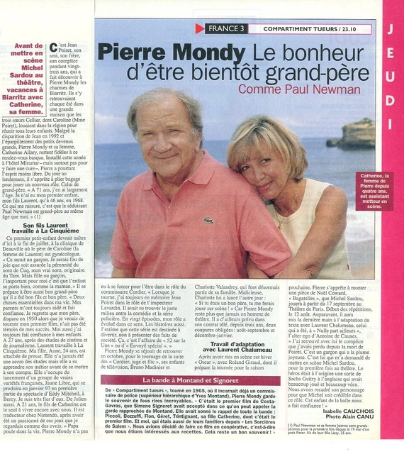 COUPURE DE PRESSE Clipping 1996 Pierre Mondy & Catherine sa femme (1 ...