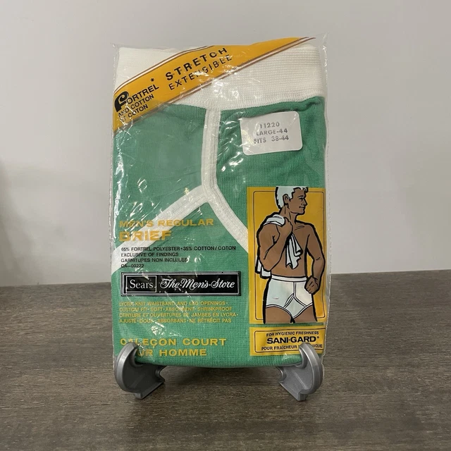 VINTAGE MEN’S SEARS Briefs Green Fortrel Large NEW RARE $120.00 ...