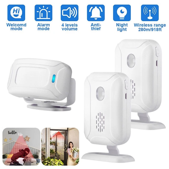 WELCOME CHIME WIRELESS Infrared Motion Sensor Door Bell Alarm Entry ...