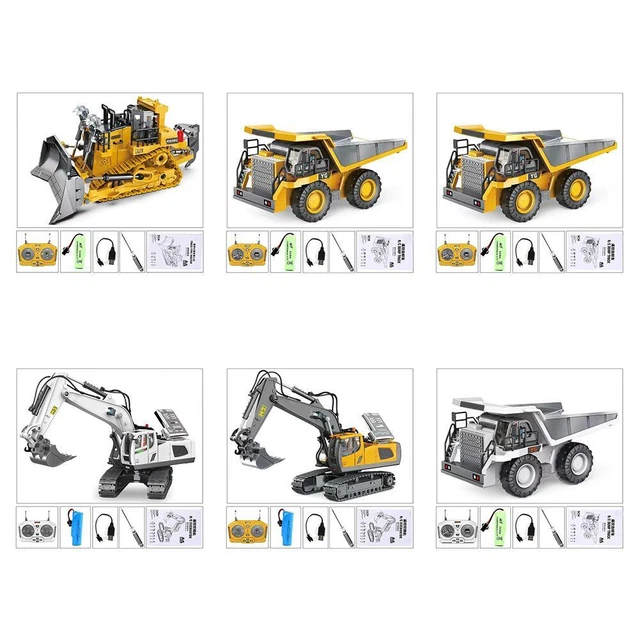 REMOTE CONTROL ALLOY Bulldozer Car Toy Excavator Machine Model for ...
