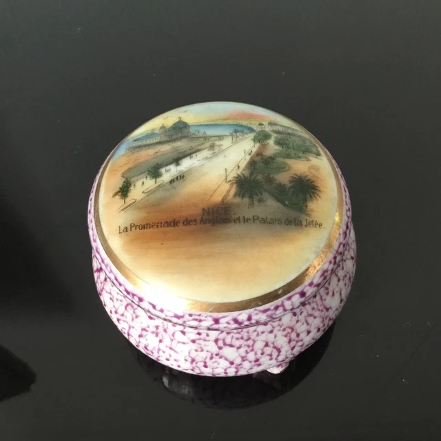 BOITE COFFRET PORCELAINE NICE Promenade Anglais 1900 Victorian JEWEL ...