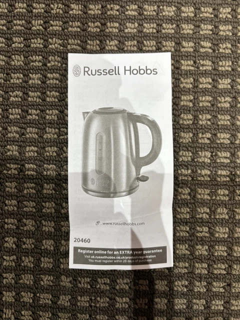 RUSSELL HOBBS QUIET Boil Jug Kettle, 1.7L, Brushed Stainless Steel, 3KW ...