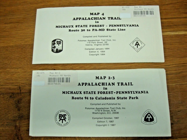 APPALACHIAN TRAIL MAP 2-3 Michaux State Park Forest/Map 4 PA to MD $9. ...
