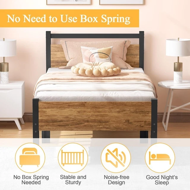 SINGLE BED FRAMES Headboard Wood AUCTION Underbed Storage ** no box ...