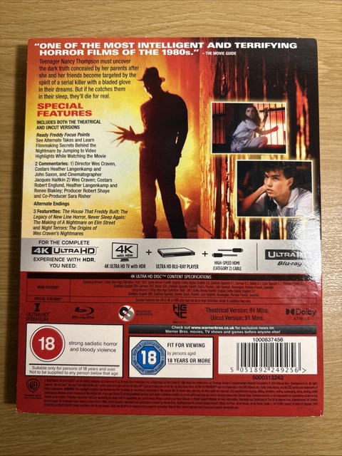 A NIGHTMARE ON Elm Street (4K UHD Blu-ray) John Saxon Johnny Depp ...