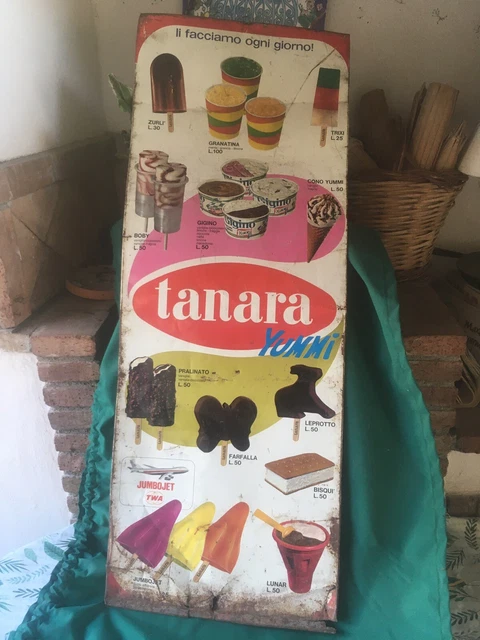 TABELLA PUBBLICITARIA GELATI Tanara anni ‘60 EUR 29,00 - PicClick IT