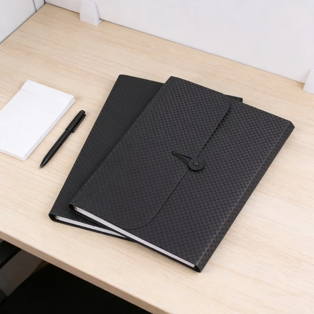 PLASTIC DOCUMENT ORGANISER Bag with 13 Pockets Elastic Closure for ...