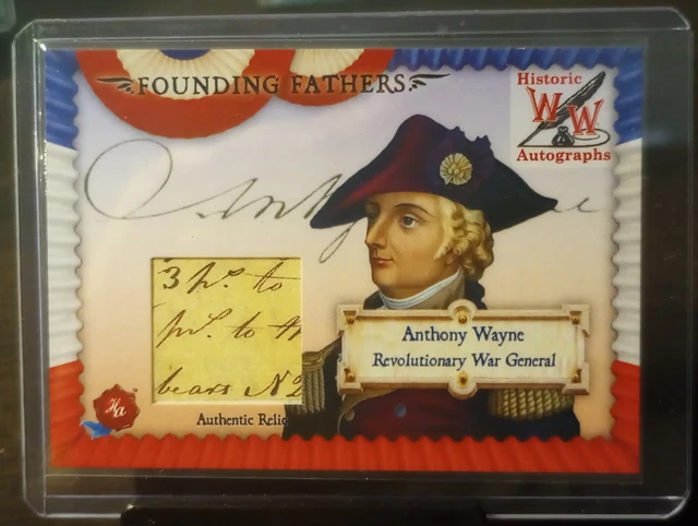 FOUNDING FATHERS 🌟 Anthony Wayne 🌟 Written Word Relic Card #'d to 560 ...