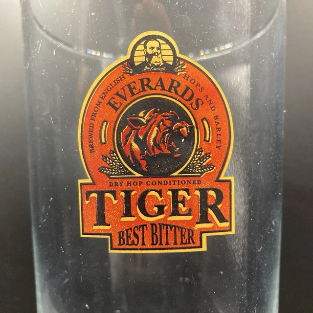 VINTAGE EVERARDS TIGER Best Bitter Clear Pint Glass £19.95 - PicClick UK