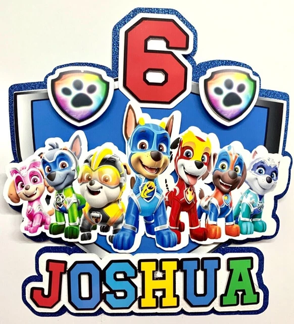 PAW PATROL MIGHTY pups 3d personalised birthday cake topper / blue ...