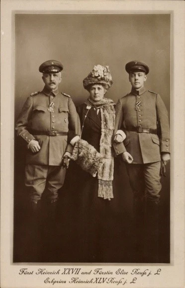 AK FÜRST HEINRICH XXVII und Fürstin Elise Reuss j.L, Erbprinz ...