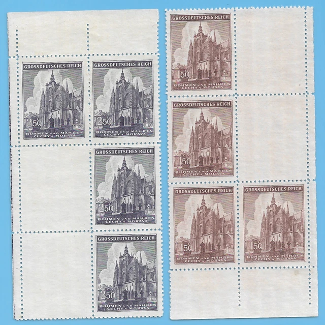 GERMANY WW2 THIRD Reich Occupation of B&M Cathedral Stamp Block set WW2 ...