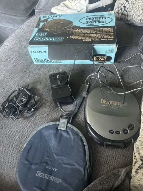 SONY DISCMAN ESP D-247 Compact Personal CD Player Case And Remote ...