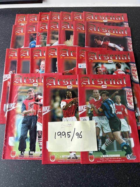 JOB LOT - Arsenal 1995-96 Season - Complete Set of Home Football ...